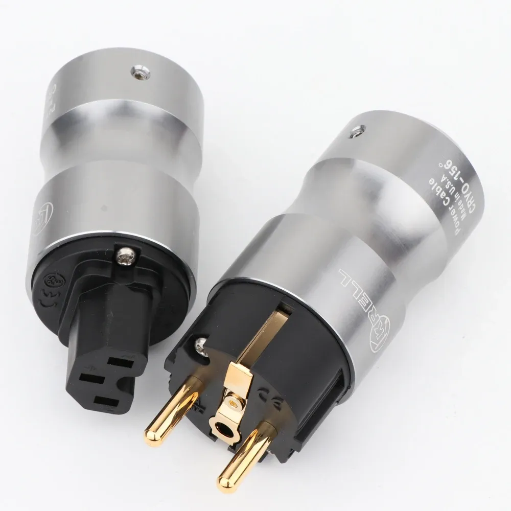 24K Gold Plated Europe Standard Male AC Power Plug with European Female ...
