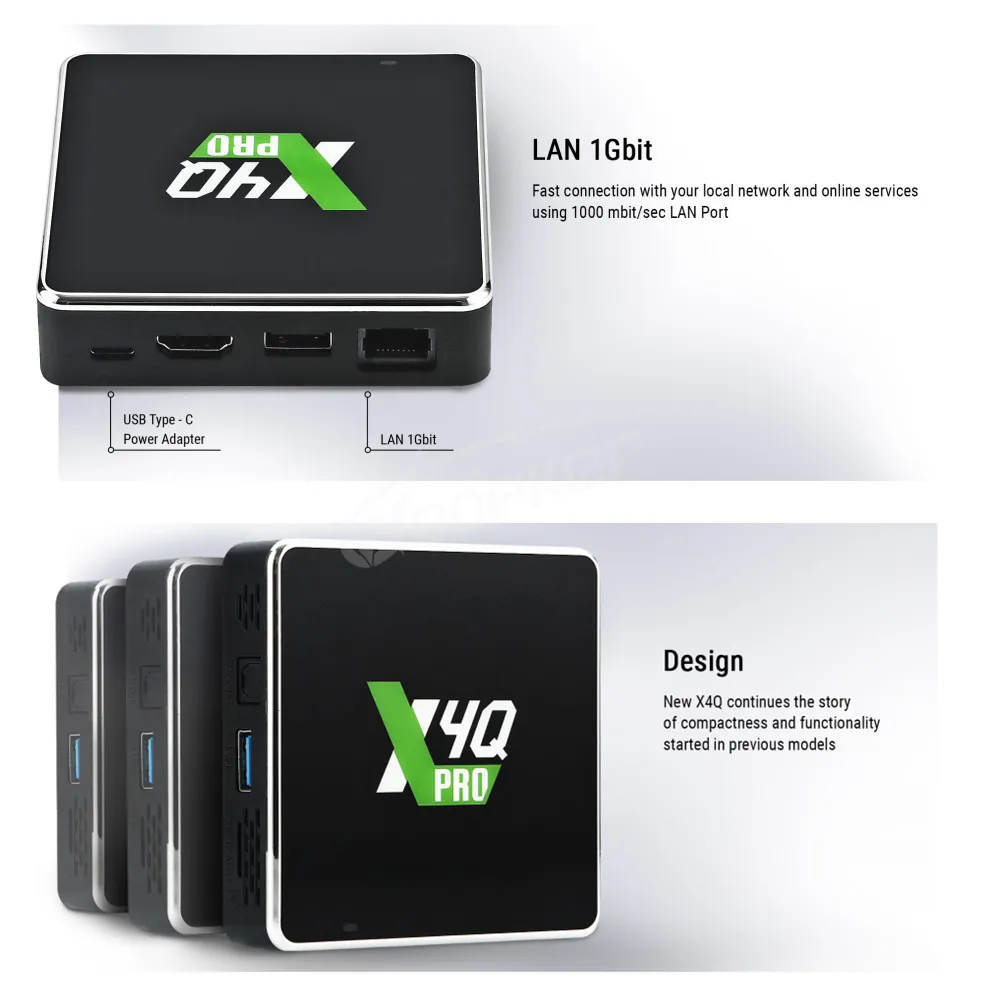 Ugoos X4Q Plus Android 11 Smart TV Box Amlogic S905X4, 4GB RAM, 64GB ...