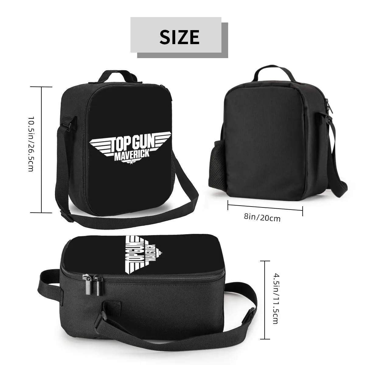 Custom Top Gun Maverick Lunch Bag: Insulated Thermal Cooler For Kids ...