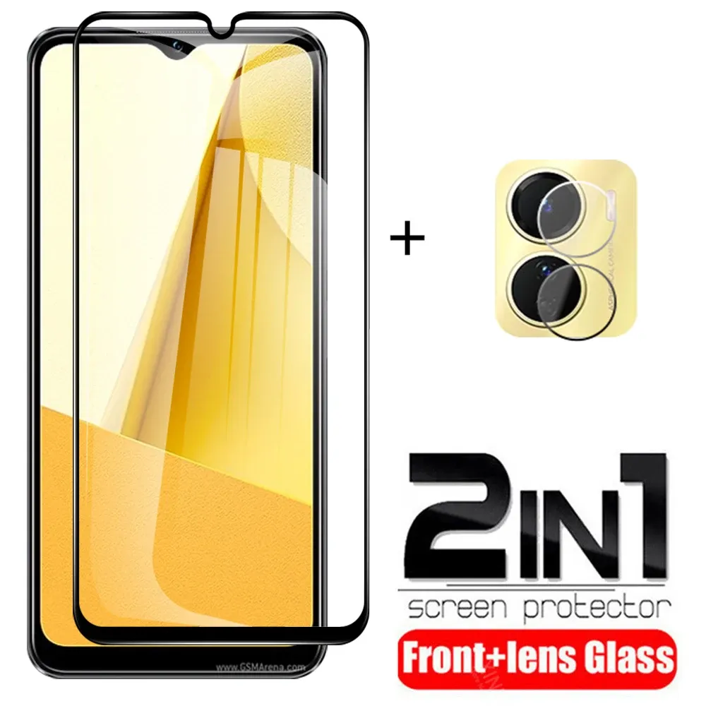 2in1 Full Cover Tempered Glass Screen Protector and Case for vivo Y16 6 ...