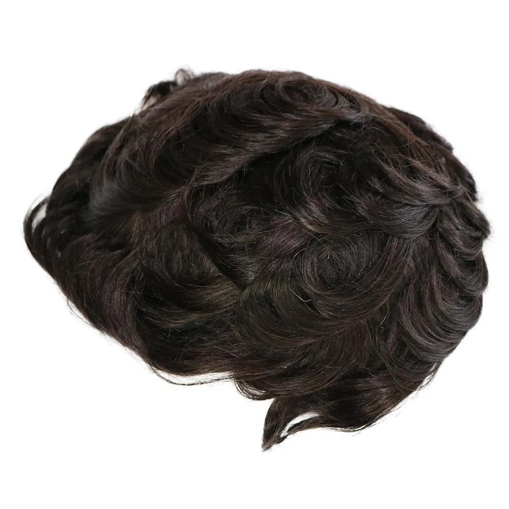 Natural Hairline Thin Skin Toupee Full PU Capillary Prosthesis Men's ...