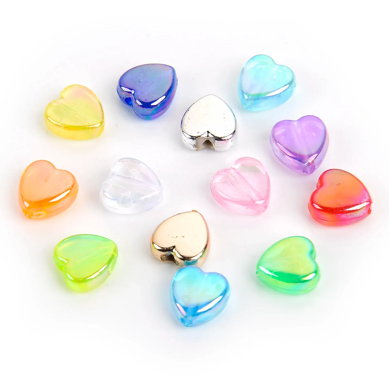 DHgate.com:AB Color Acrylic Heart Beads for Jewelry Making - 50 Pcs 8mm ...