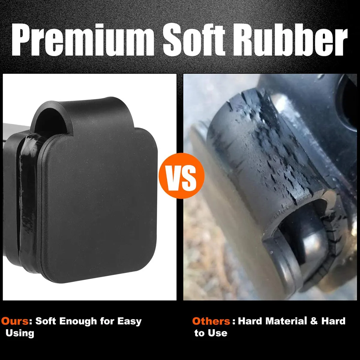2 Trailer Hitch Receiver Cover: Premium Rubber Cap Plug - Protect Your ...