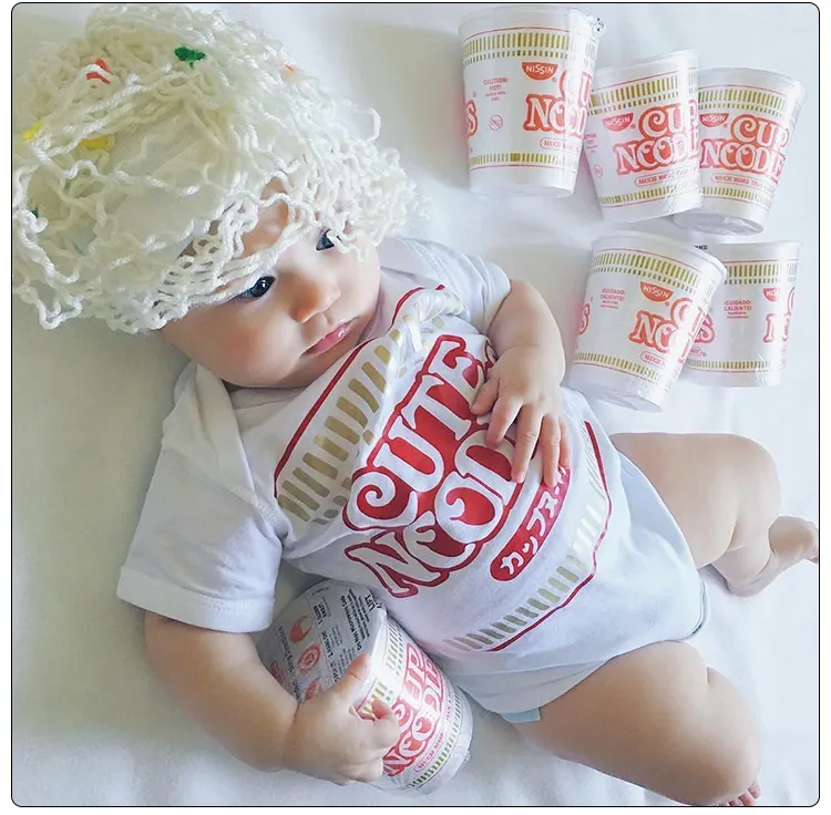Newborn Baby Clothes Funny Instant Noodles Design Jumpsuit Bodysuit Outfit For Toddler Boys Girls Soft Cotton 2024 Summer From Ddmydec 15.47 DHgate.Com