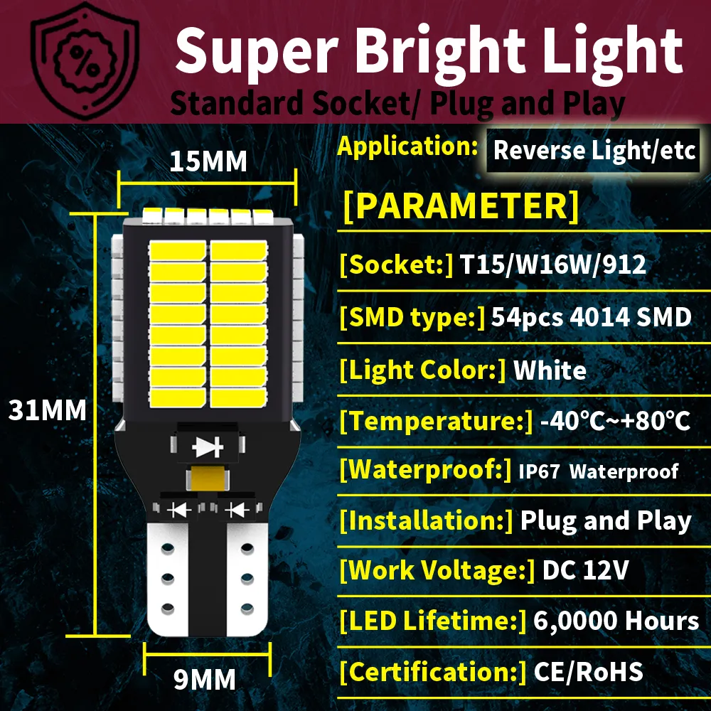 DHgate.com:LED Reverse Light Bulbs W16W T15 Canbus for Renault Twingo 2 ...