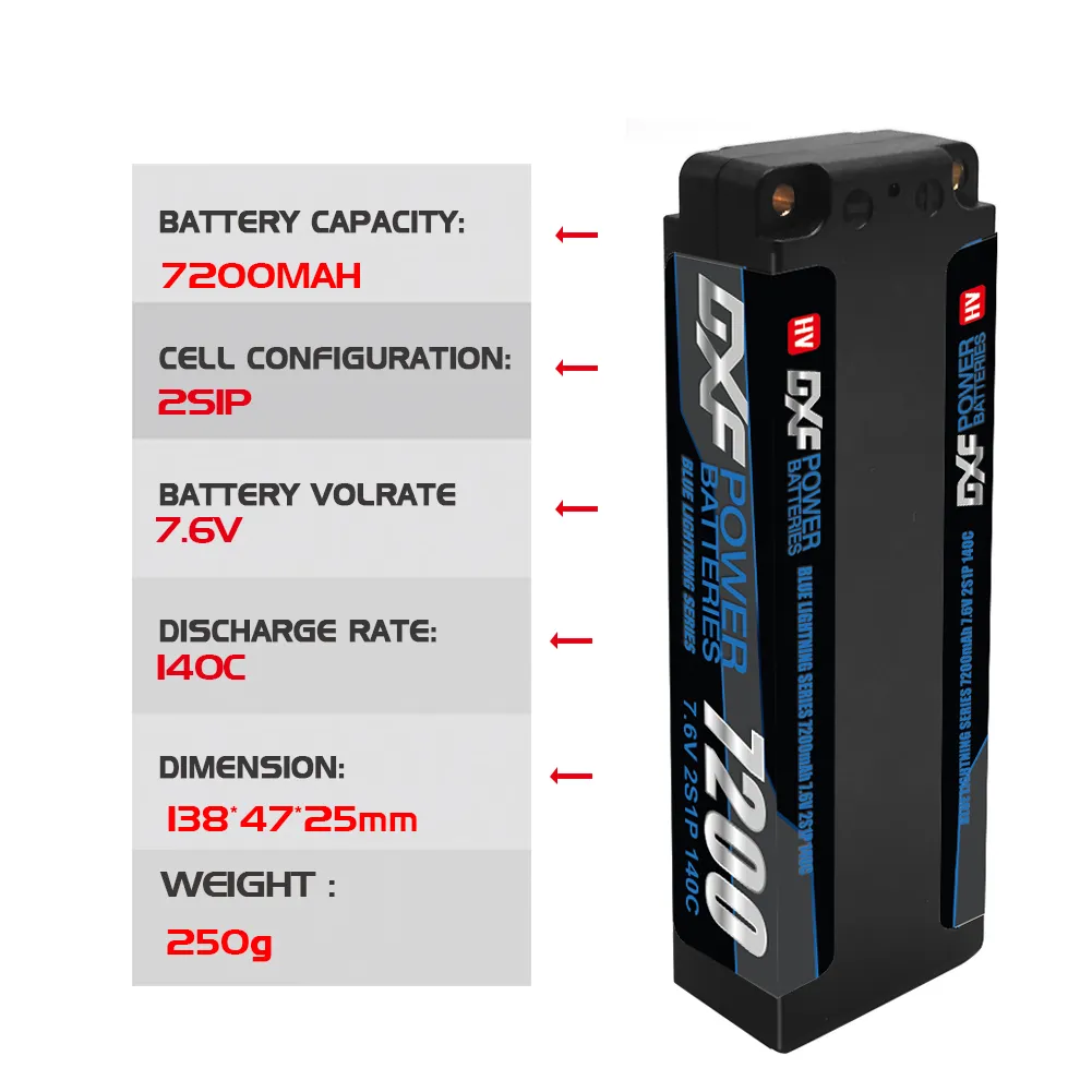 DHgate.com:6V 140C 7200mAh 2S LiPo Battery with 5mm T Plug, Hardcase ...