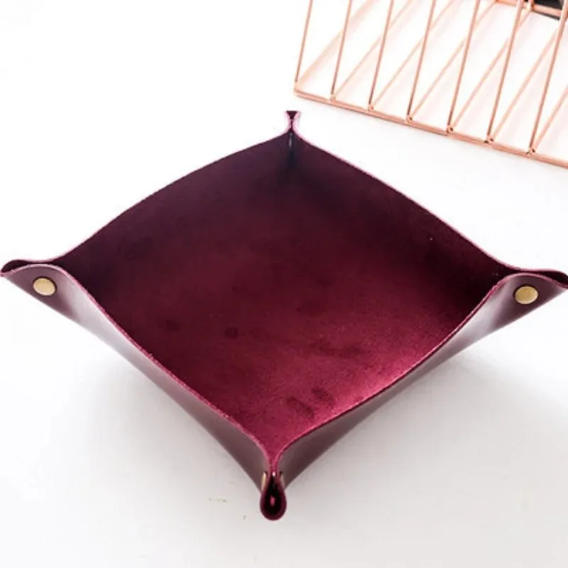 DHgate.com:Foldable Faux Leather Storage Trays: Decorative Tabletop PU ...