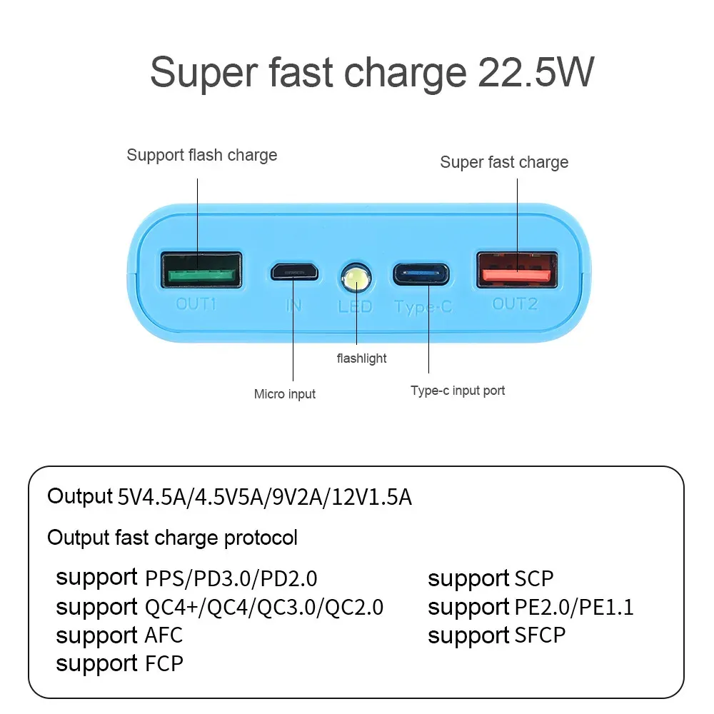 20000mAh Super Fast Charge Power Players Box With 8x18650 Battery Shell ...