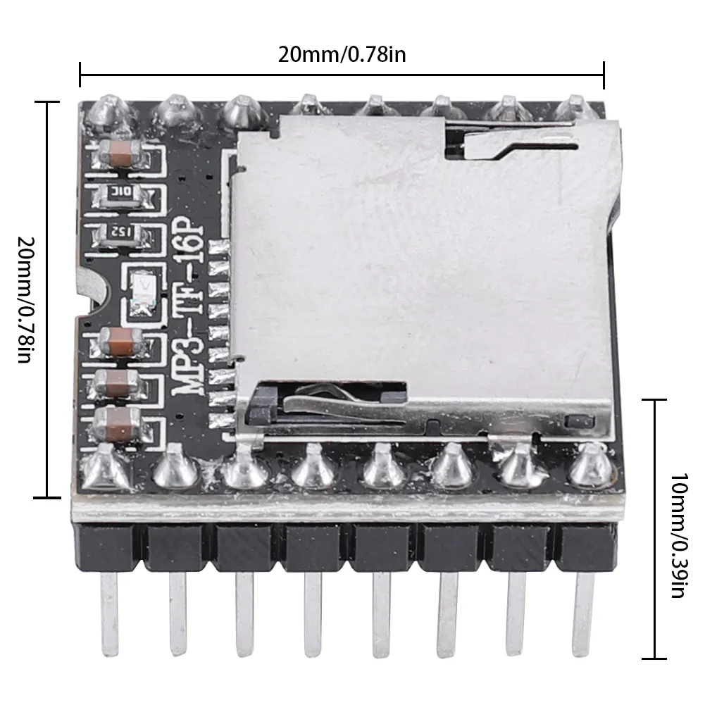 Mini MP3 Player Module Board with TF Card Slot and U Disk Support for ...