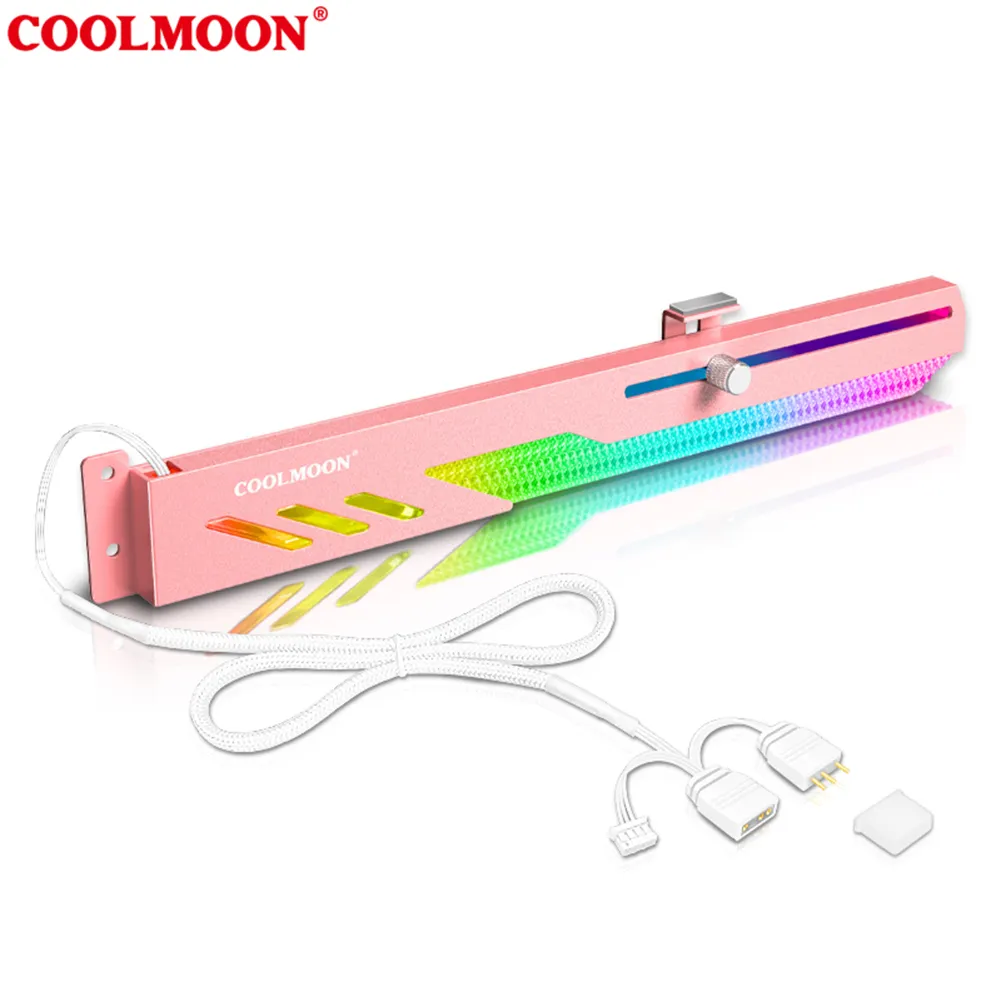 COOLMOON GT8 Horizontal GPU Holder Bracket 5V ARGB Video Card Stand ...