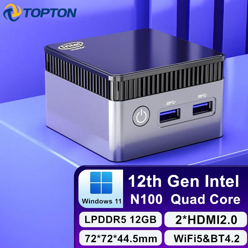 Mini CPU Alder Lake N100 Quad Core Mini PC With 12GB DDR5, 2TB SSD ...