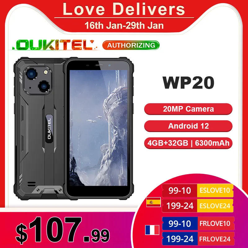 DHgate.com:OUKITEL WP20 Rugged Smartphone | 6300mAh Battery | 5.93 HD+ ...