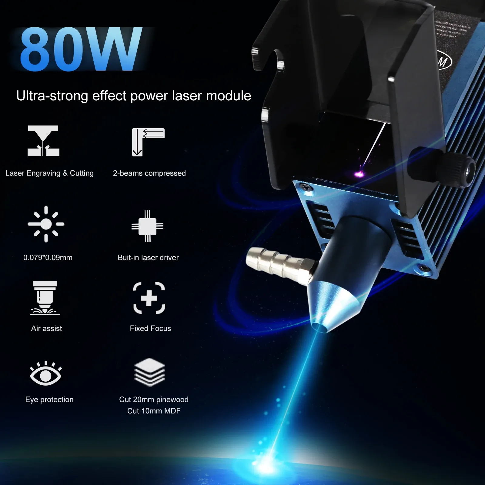 DHgate.com:40W/80W Powerful Blue Laser Module TTL/PWM Control CNC Laser ...