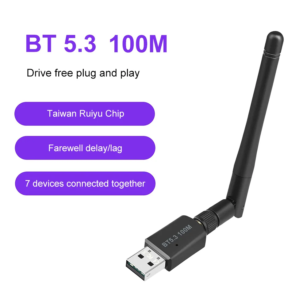 BT608 Bluetooth 5.3 computer wifi adapter with USB Dongle for PC and ...
