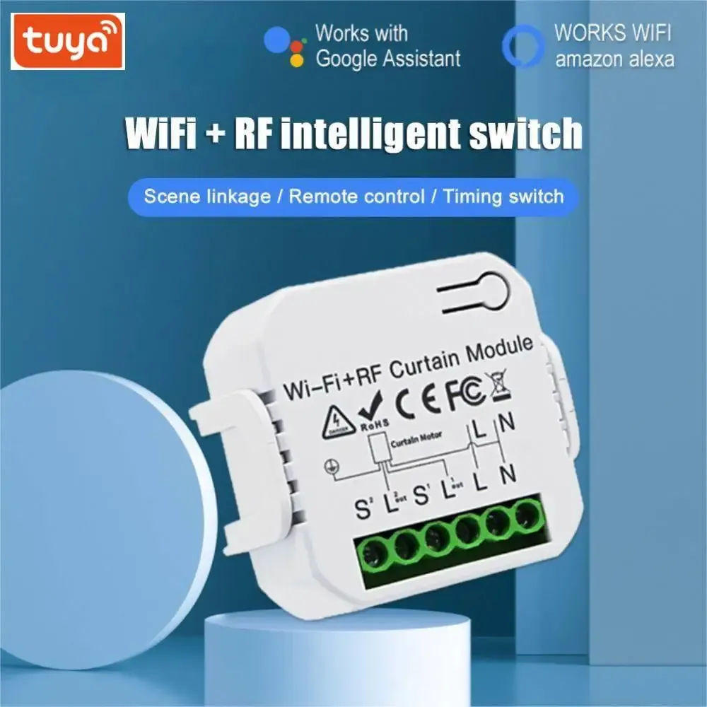DHgate.com:Tuya Smart Life WiFi RF433 Blind Curtain Switch with Remote ...