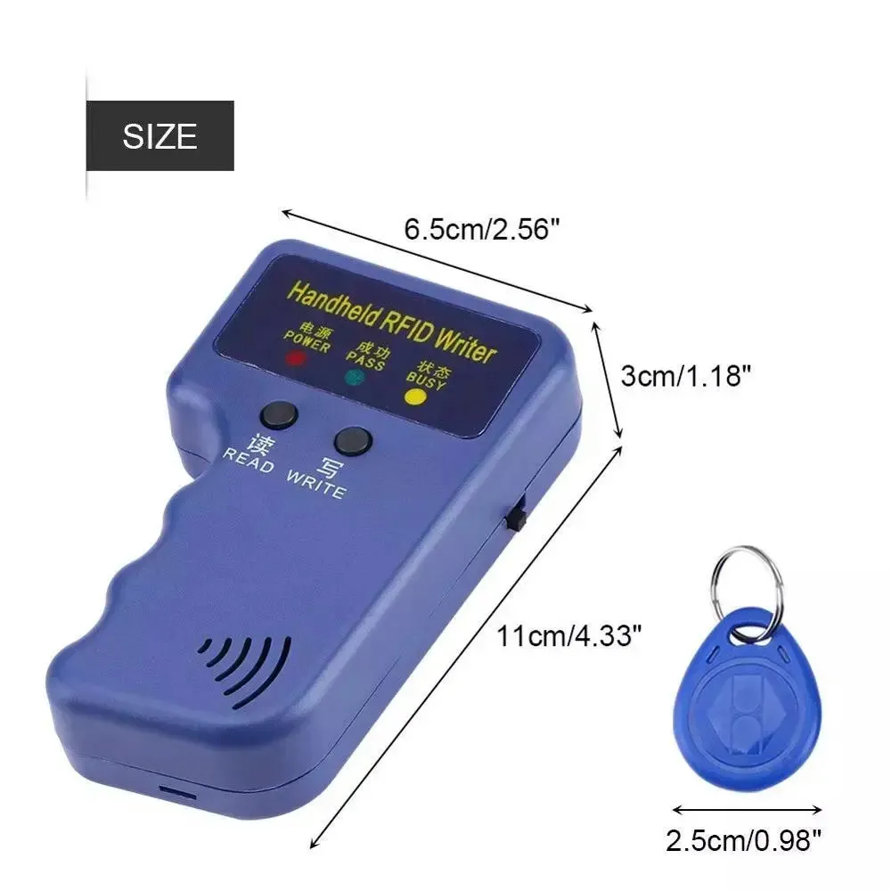 Handheld RFID Reader Writer Duplicator - 125KHz ID Key Fob Copier ...