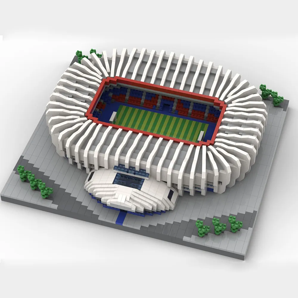 KNEW BUILT Madrid Style Soccer Stadium Model Micro Mini Diamond Block ...