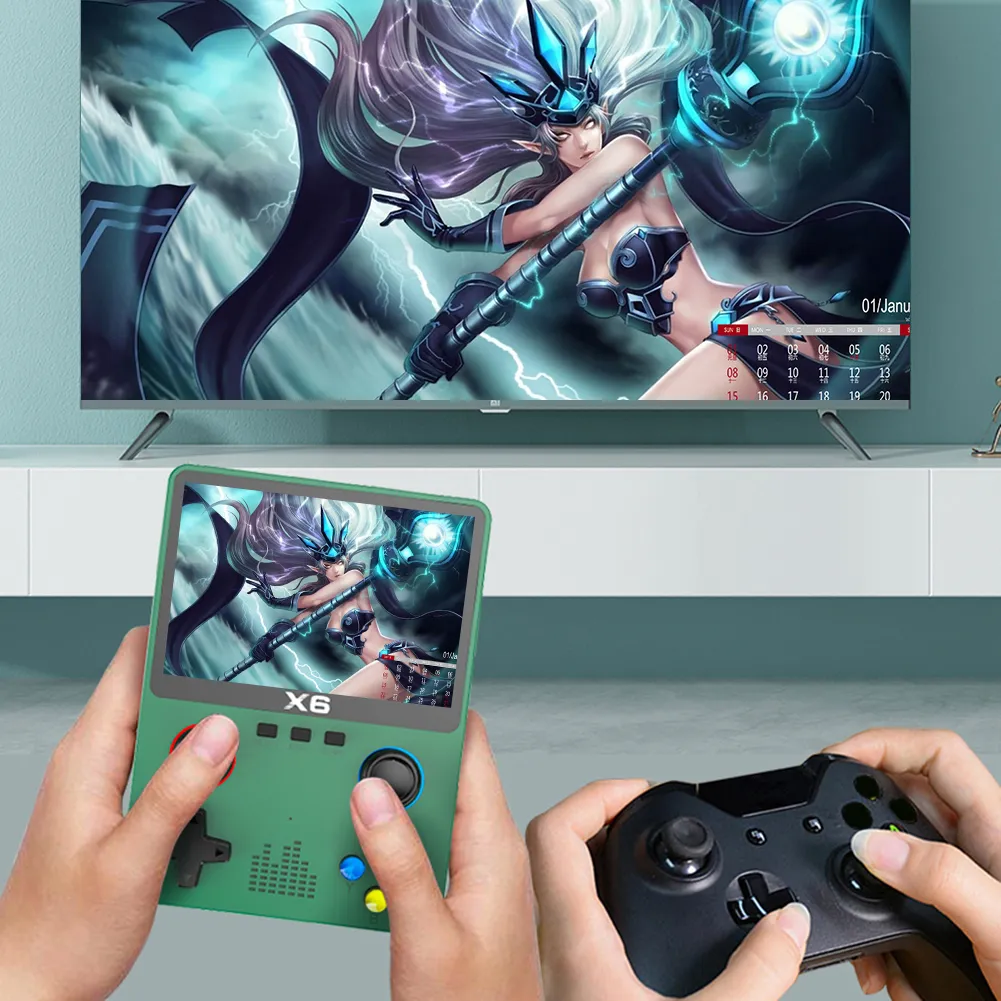 Portable Retro console for gaming X5 X6 with 3.5/4'' IPS Screen, 10000 ...