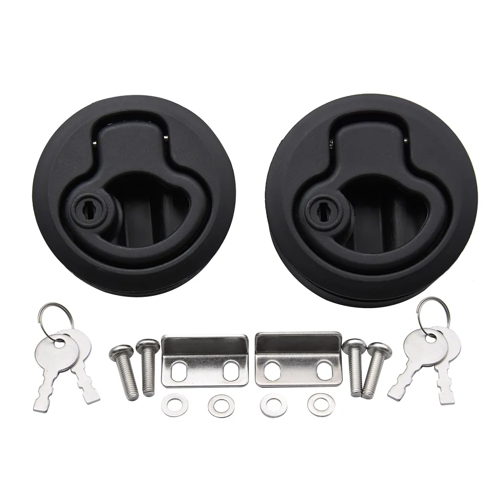 Marine Boat Round Deck Lock with Plastic Flush Pull Slam Latches and ...