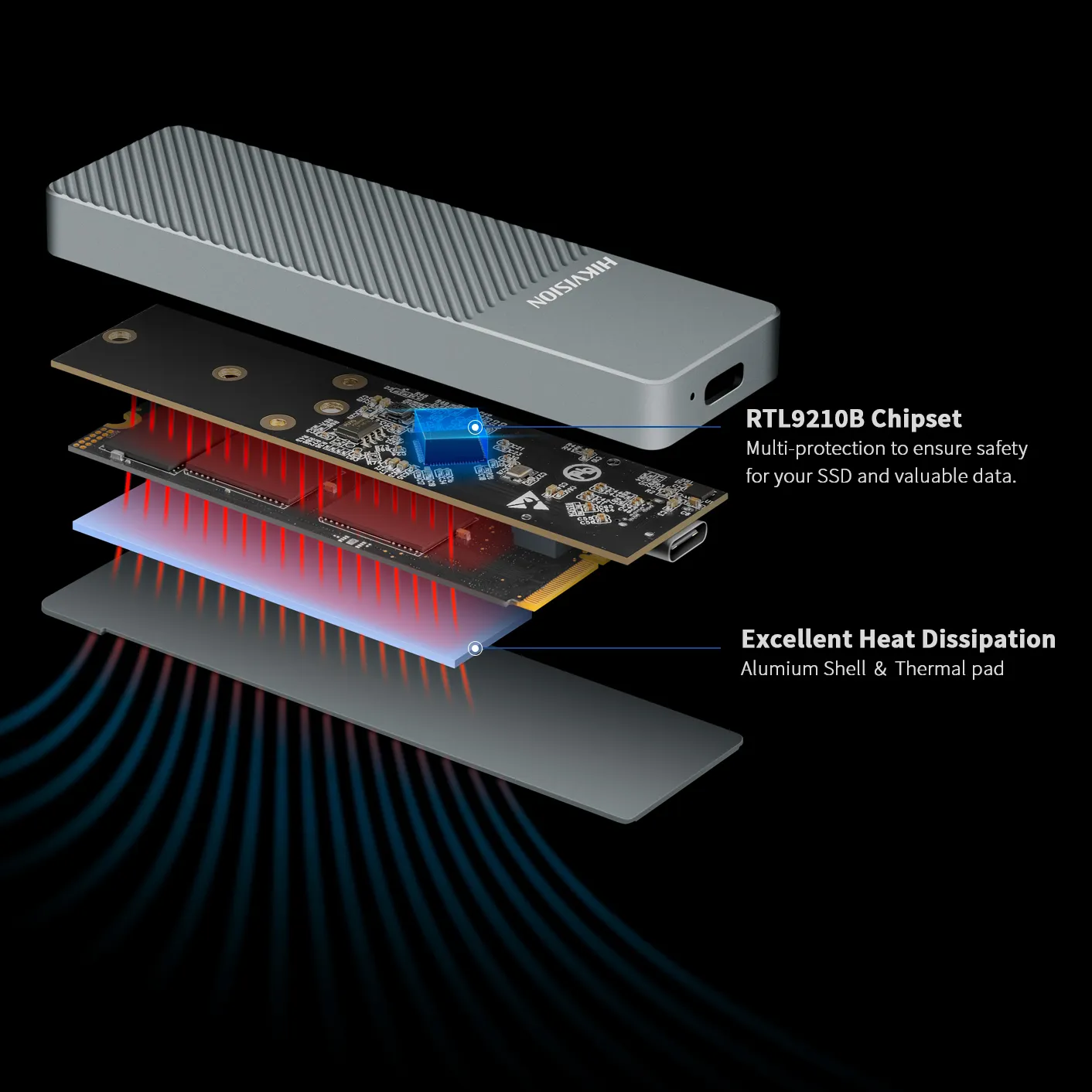 DHgate.com:NVMe M.2 SSD Enclosure | 10Gbps External Hard Drive Case for ...