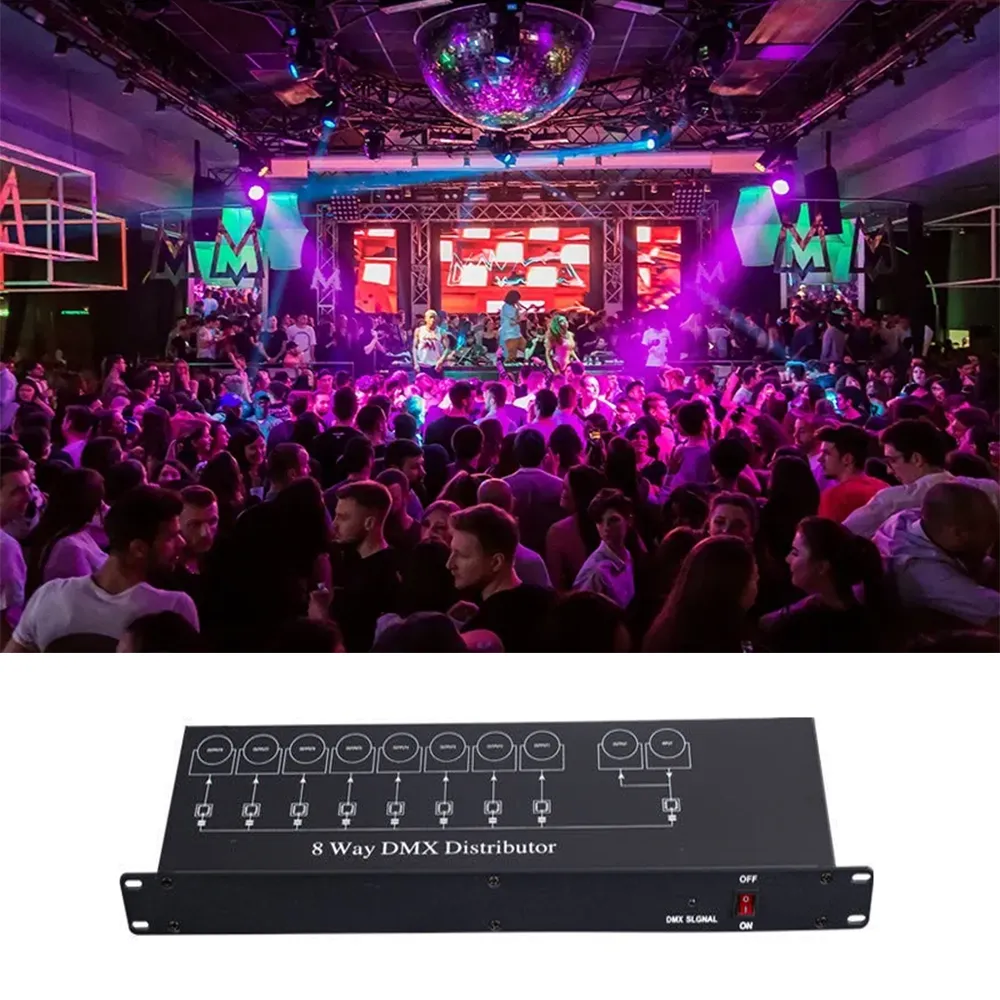 8CH DMX Splitter Distributor DMX512 Signal Amplifier Signal Repeater ...