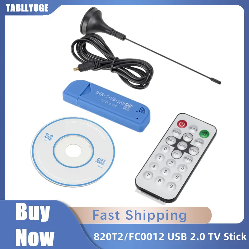820T2 FC0012 Digital USB TV Stick: Portable TV Tuner for DVB-T + DAB ...