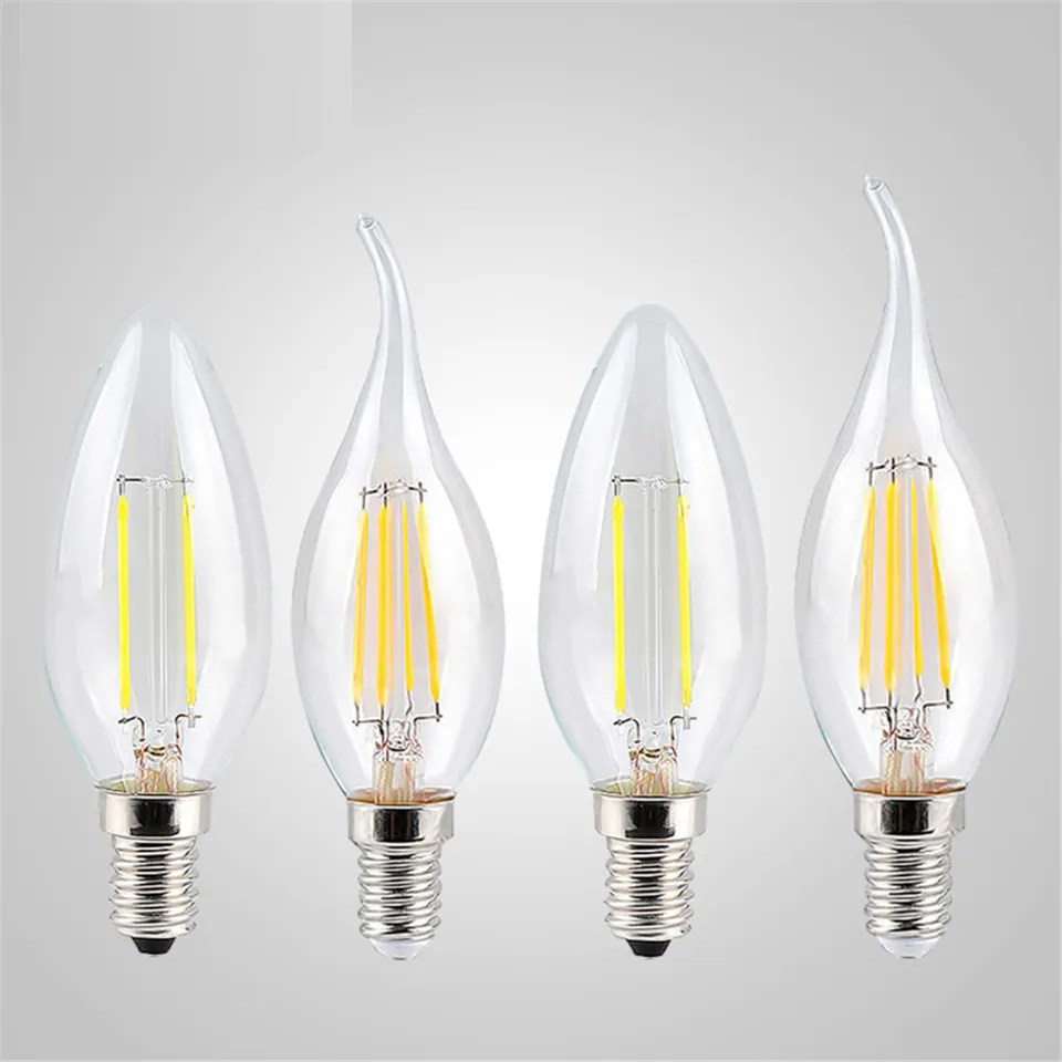 10W LED Flame Lamp Bulb E14 220V 9W Dimmable Filament Candle Bulb C35 ...