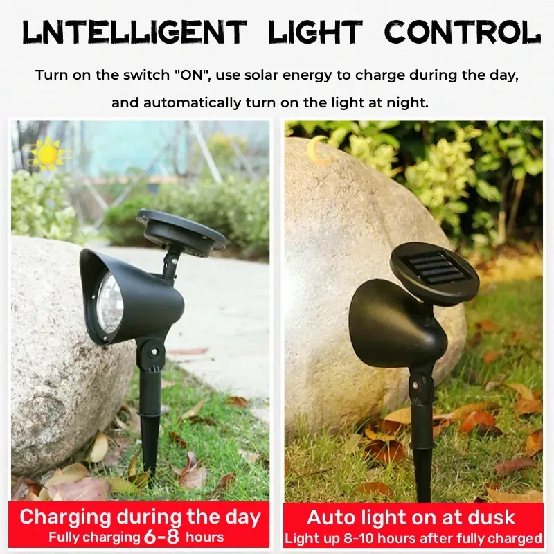 DHgate.com:4/8 LED Solar Spotlights IP65 Waterproof Garden Lawn Path ...
