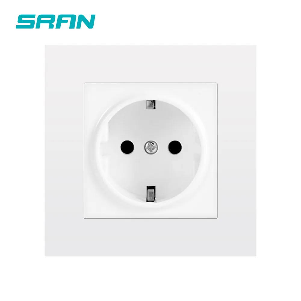 EU Electric Socket, 16A 250V Grounded Wall Outlet With Safety Shutter ...