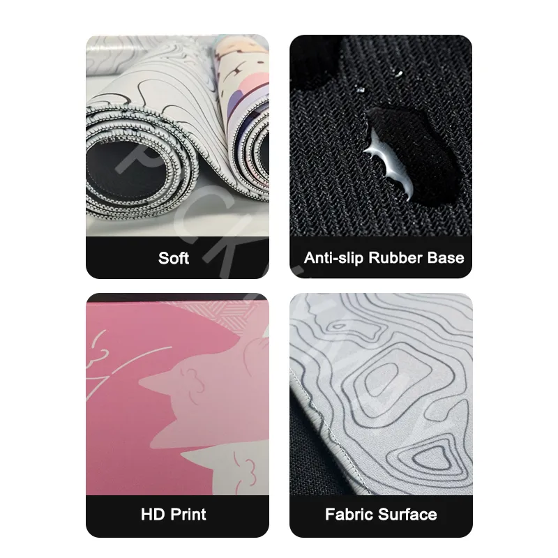 Large Black and White Gaming Mouse Pad with Locking Edge for Computer ...