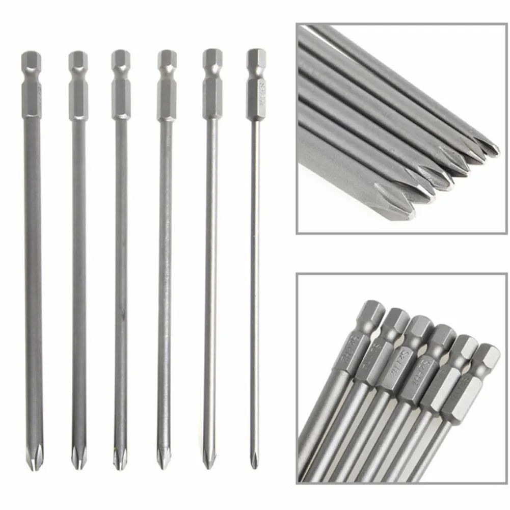 Set 2/3/4 in Steel Magnetic Hex Cross Head Screwdriver Bits with 1/4 in ...