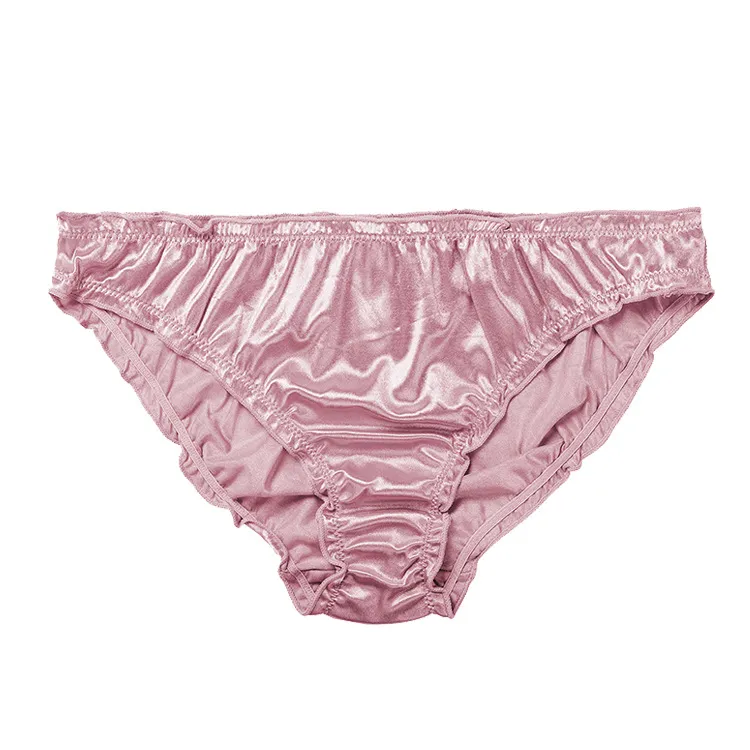 Satin Glossy Underwear Ladies Smooth Briefs Shiny Lingerie Soft Panties ...