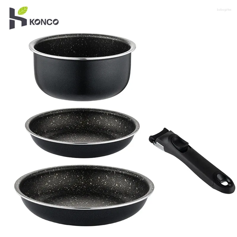DHgate.com:3/4 Piece Non-Stick Cookware Set with Removable Handles ...
