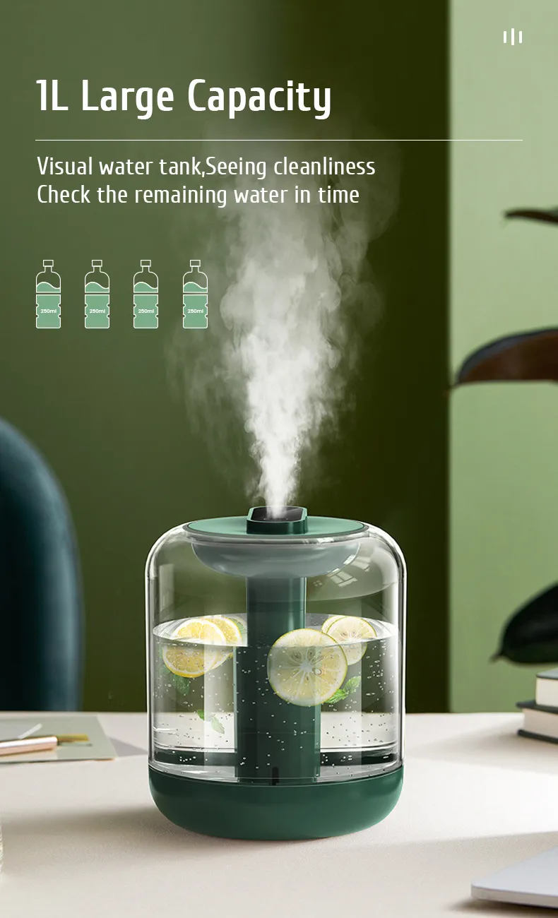 Air Humidifier 1L Capacity USB Cool Mist Aroma Essential Oil Diffuser ...