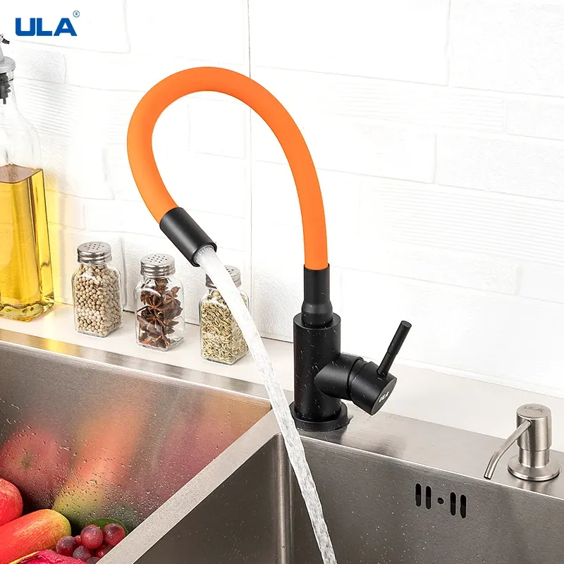 ULA Kitchen Faucet Flexible Spout 360 Degree Rotate Hot Cold Water Sink ...