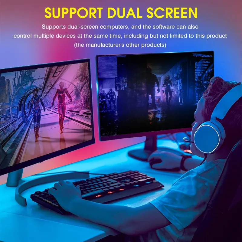 Computer Monitor LED Lights: RGB Ambient Backlight Strip With Screen ...