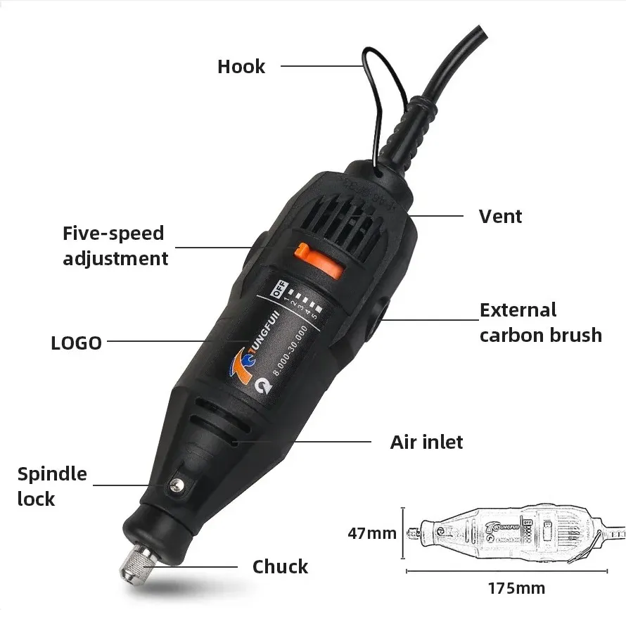 DHgate.com:30000rpm Electric Mini Drill Variable Speed Rotary Tool Kit ...