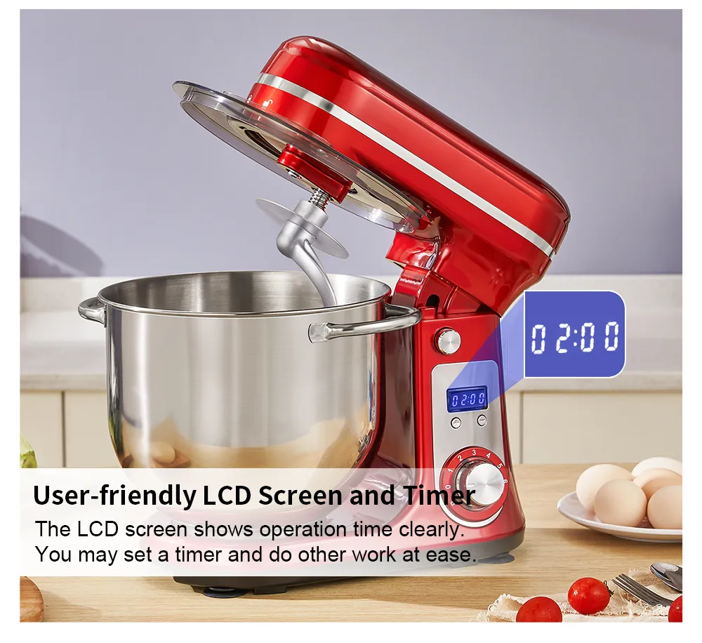 6L Electric Food Mixer & Blender: Powerful 1200W, 6-Speed Stand Mixer ...