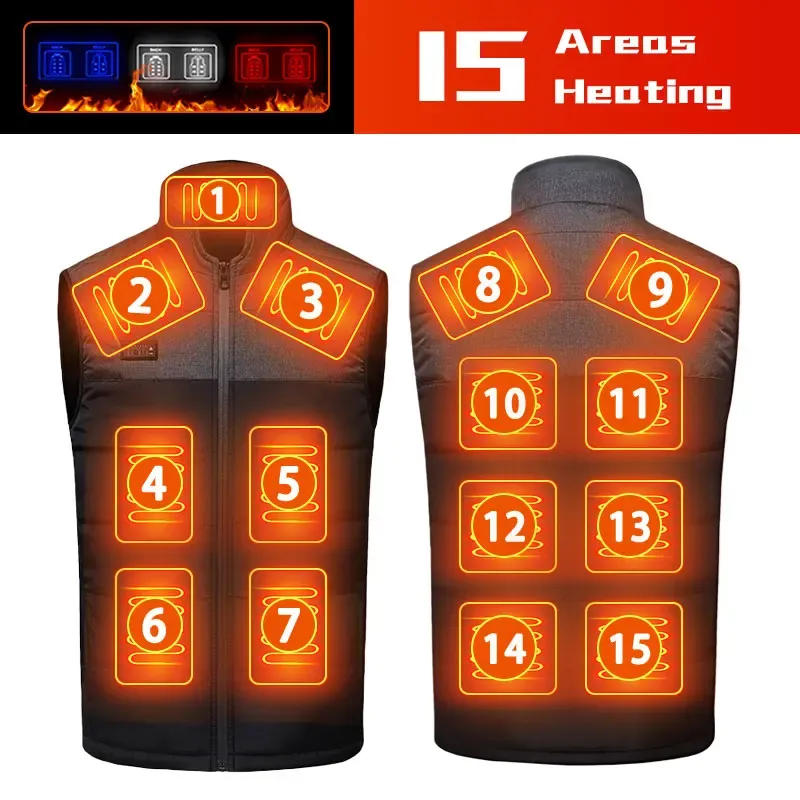 21 Areas Self Heated Vest Heating Jacket Men Motorcycle Thermal Womens ...