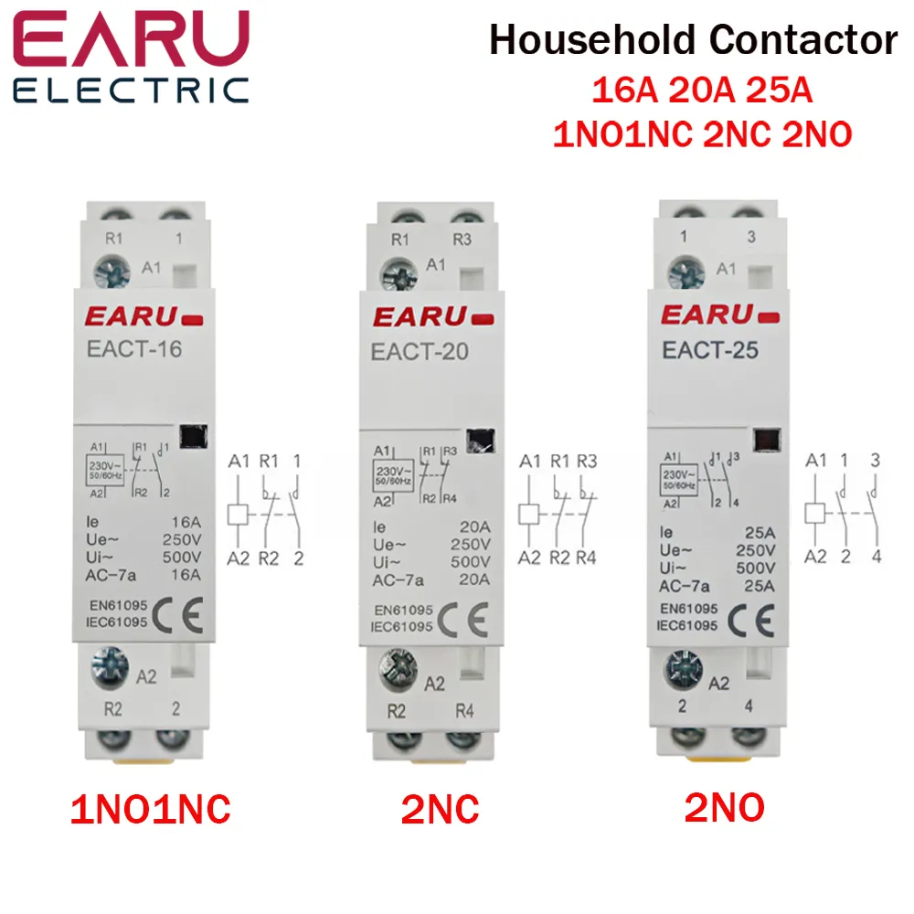 DHgate.com:2P 16A-25A 1NO+1NC/2NO+2NC Din Rail AC Contactor, 220V/230V ...