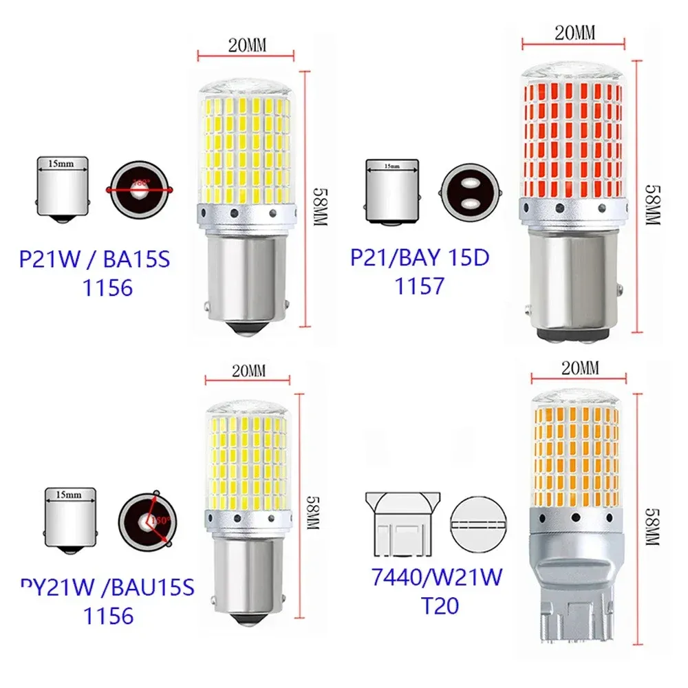 DHgate.com:2024 Car LED Bulbs - 2x 168LED P21W PY21W Ba15s 1156 Bau15s T20 WY21W W21W High Power ...