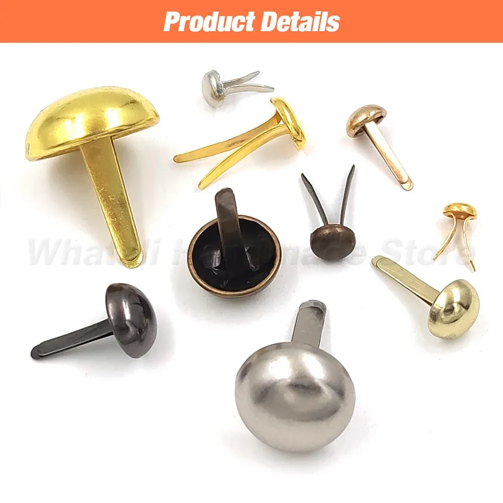 Metal Two Leg Feet Pierced Rivet Stud Half Ball Round Nail for DIY ...