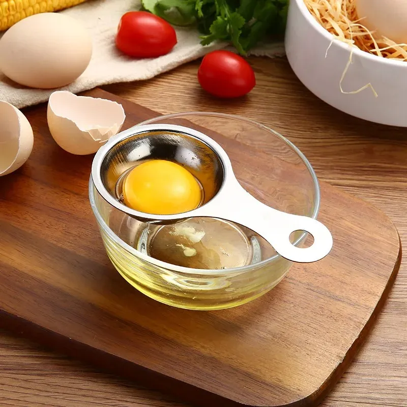 DHgate.com:Egg Separator Kitchen Tool - Stainless Steel Egg Yolk White Filter Gadget, Easy ...
