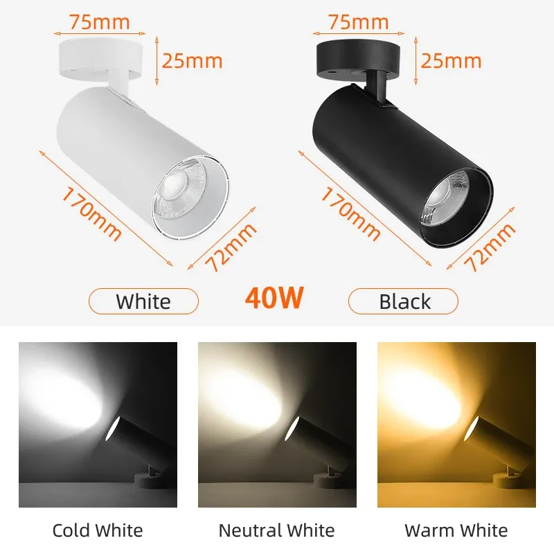 DHgate.com:7W-40W Foldable LED Ceiling Spotlight, Adjustable Track ...