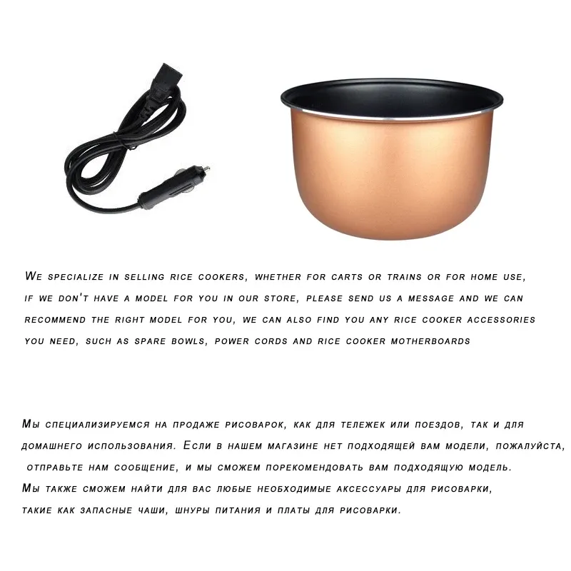 Portable Electric Rice Cooker, 12V/24V Mini MultiCooker for Car/Truck ...