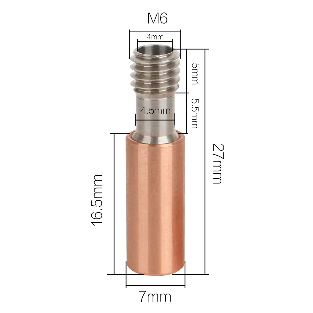 Upgraded Titanium Copper Bi-Metal Heatbreak: Smooth 1.75MM Bowden Heat ...