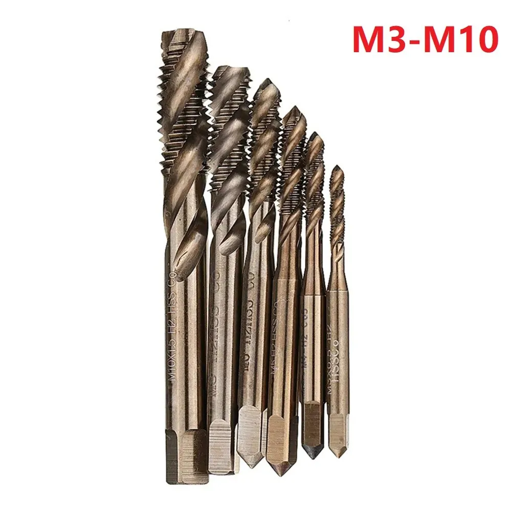 M3-M10 Cobalt M35 HSS-Co Spiral Flute Taps - Metric Screw Thread Plug ...