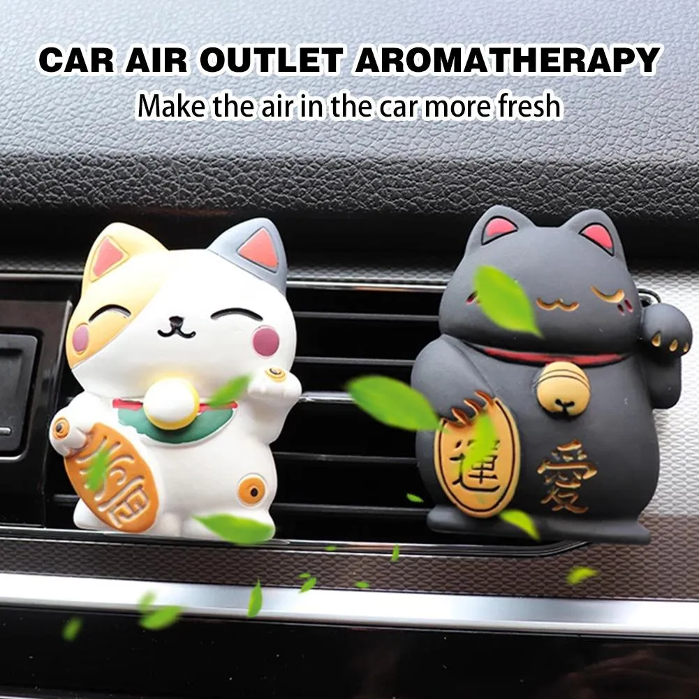 Lucky Cat Frankincense Reed Diffuser For Car Air Conditioning Art Clip ...