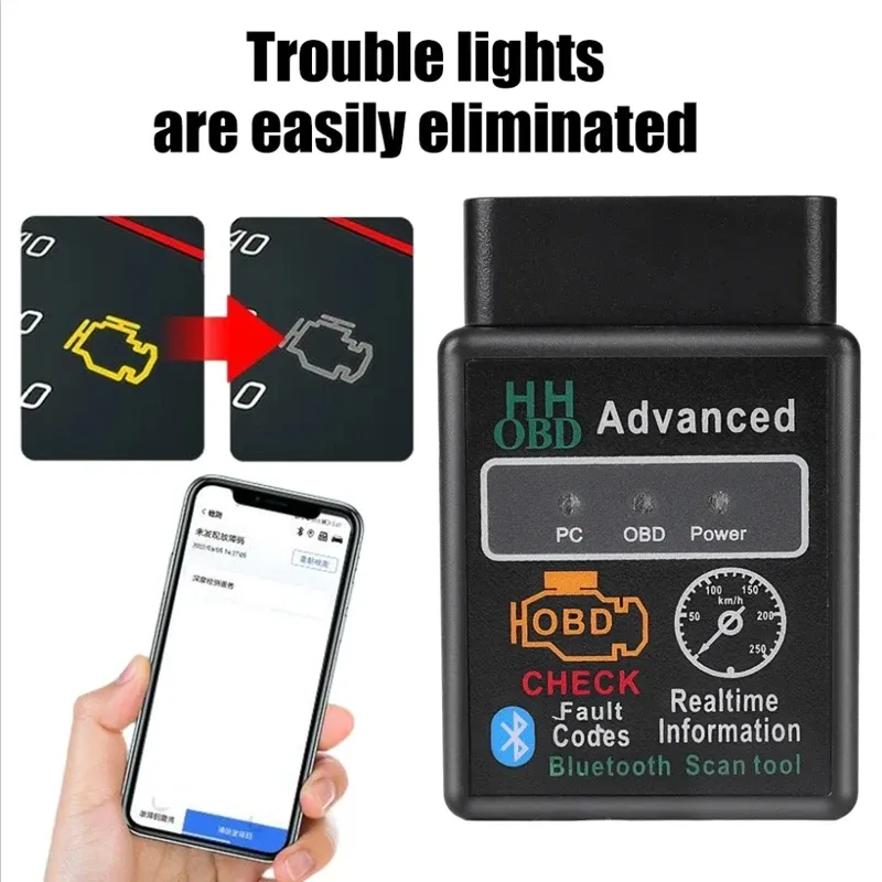 OBD2 Scanner, Bluetooth Car Diagnostic Tool with Elm327 Chip, Auto ...