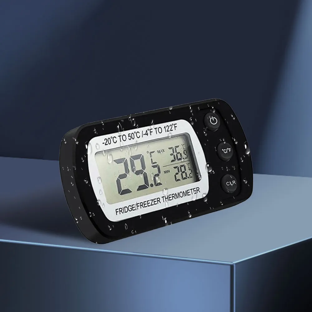 Digital Refrigerator Freezer Thermometer Large LCD Waterproof ...